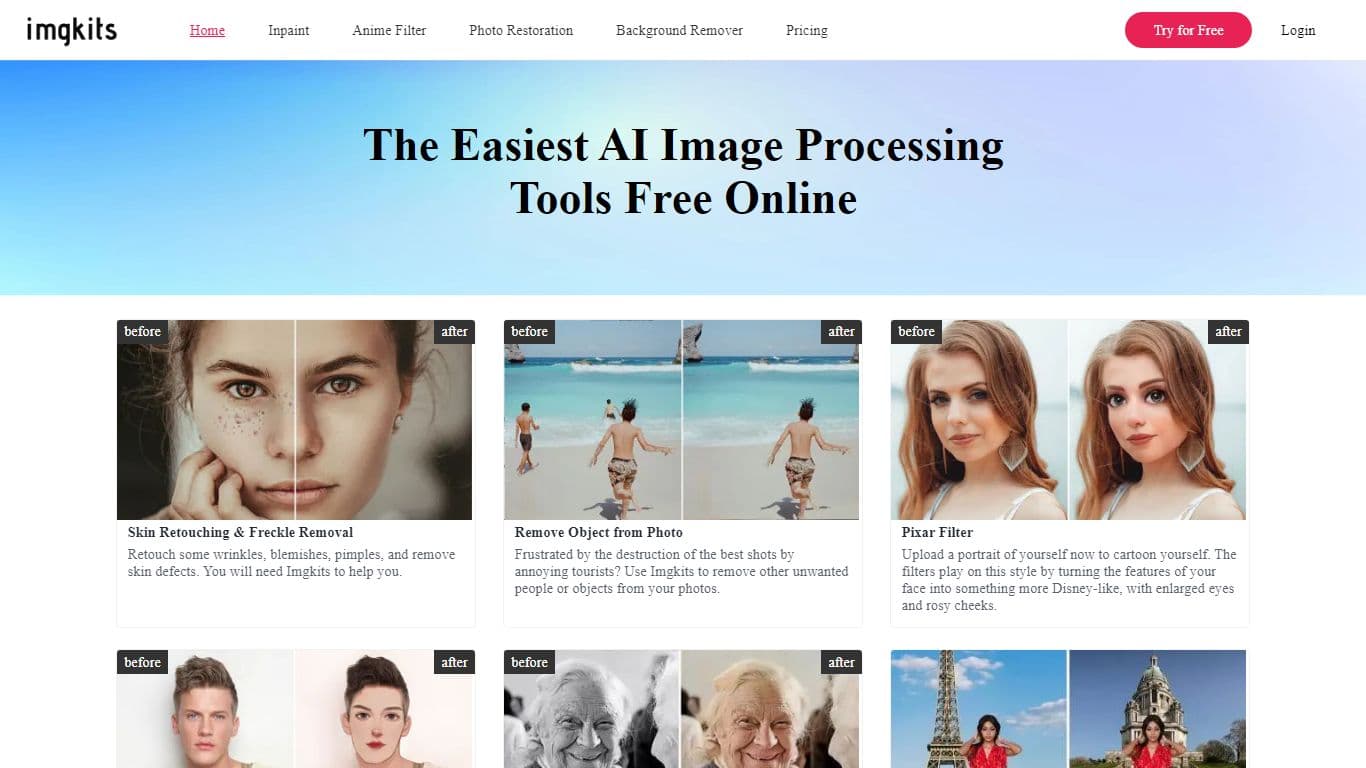 Imgkits - AI Image Processing Tools Online Pricing, Reviews, Alternatives - aitools.fyi