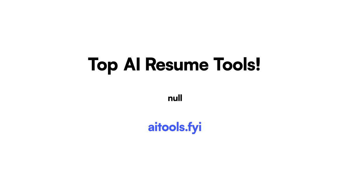 Top AI Resume tools on aitools.fyi