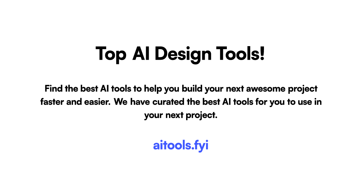 Top Ai Design Tools On Aitoolsfyi