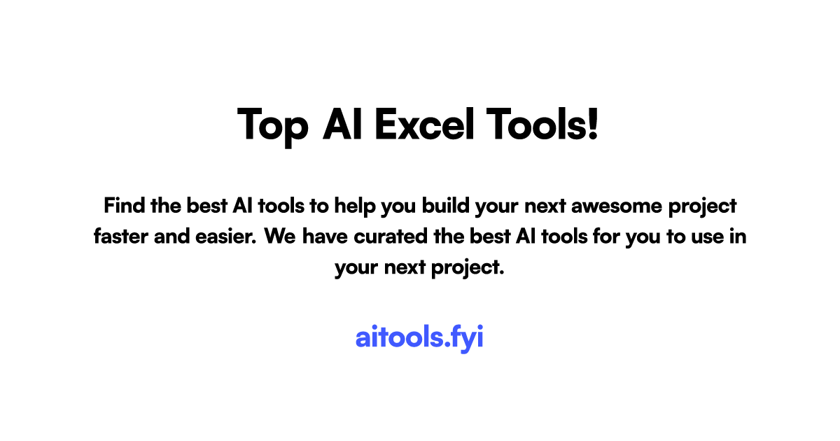 Top AI Excel tools on aitools.fyi