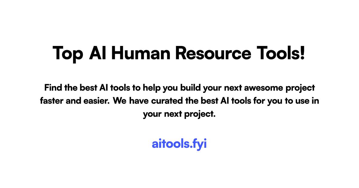 Top AI Human Resource tools on aitools.fyi