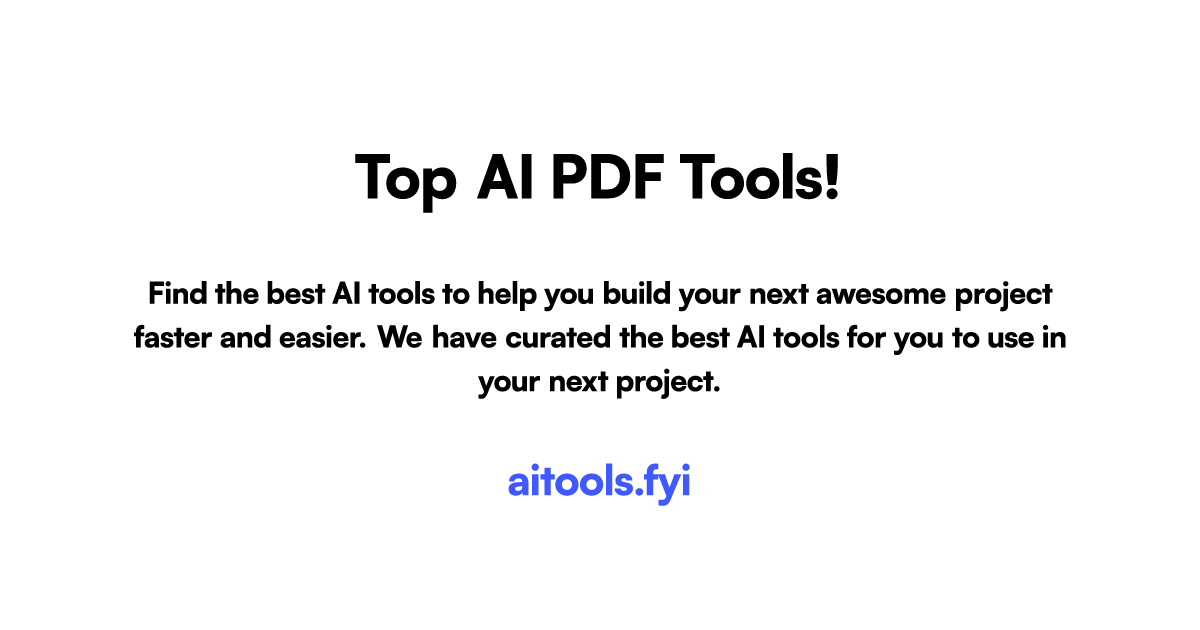 Top AI PDF tools on aitools.fyi