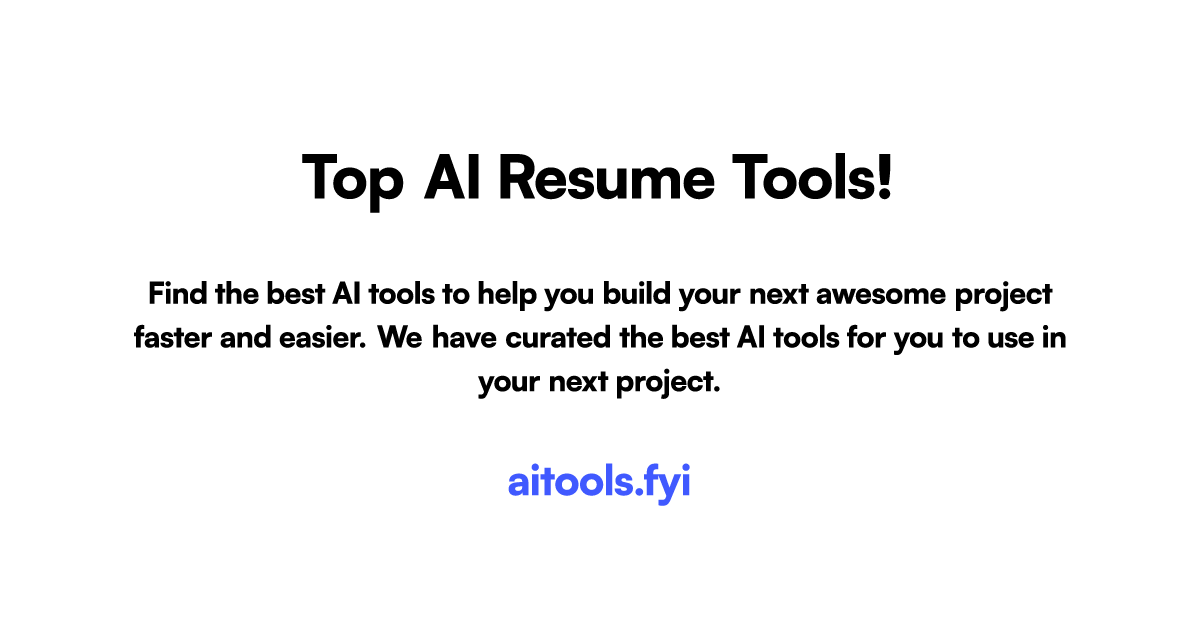 Top AI Resume tools on aitools.fyi