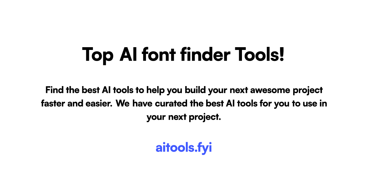 Best Font finder AI tools